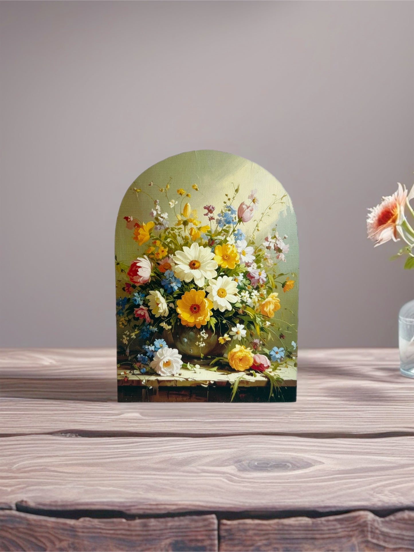 Spring Flowers Bouquet Wood Arch- Spring 2026 Decor – Inkwood Crafters